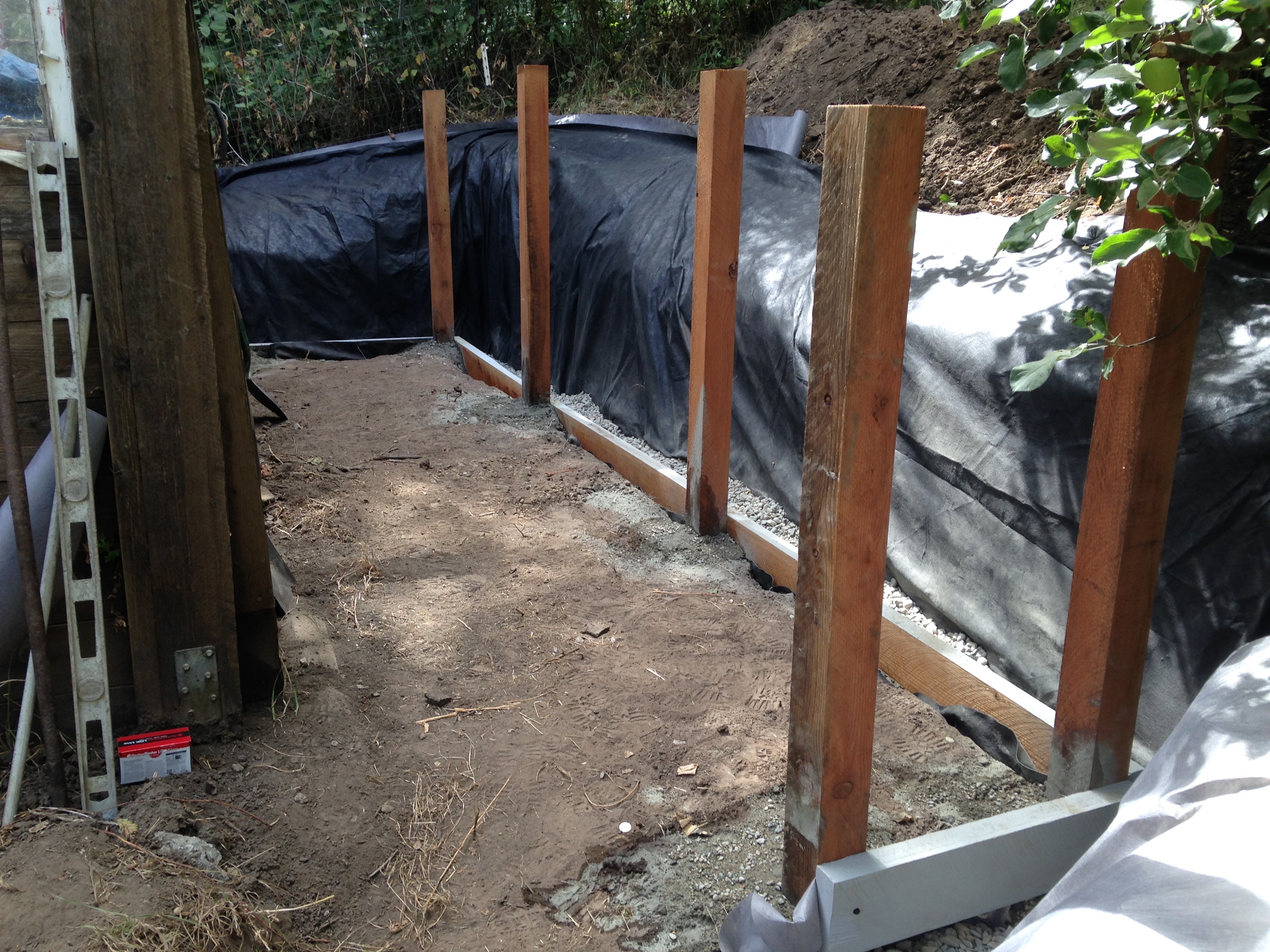 Compost Bunker Retaining Wall | lovecreekfarm