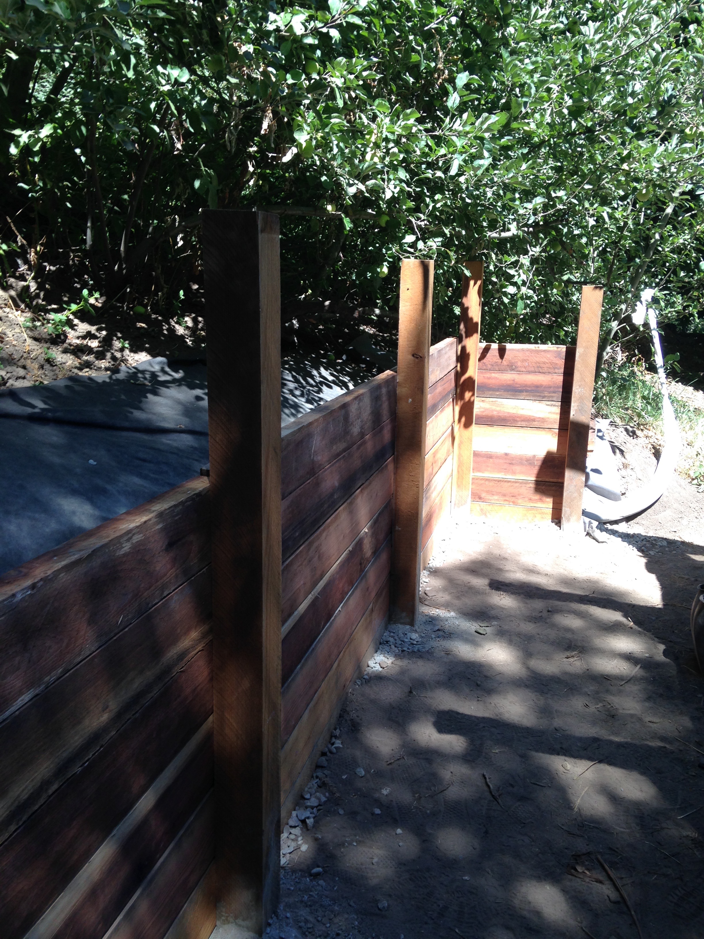 Compost Bunker Retaining Wall | lovecreekfarm